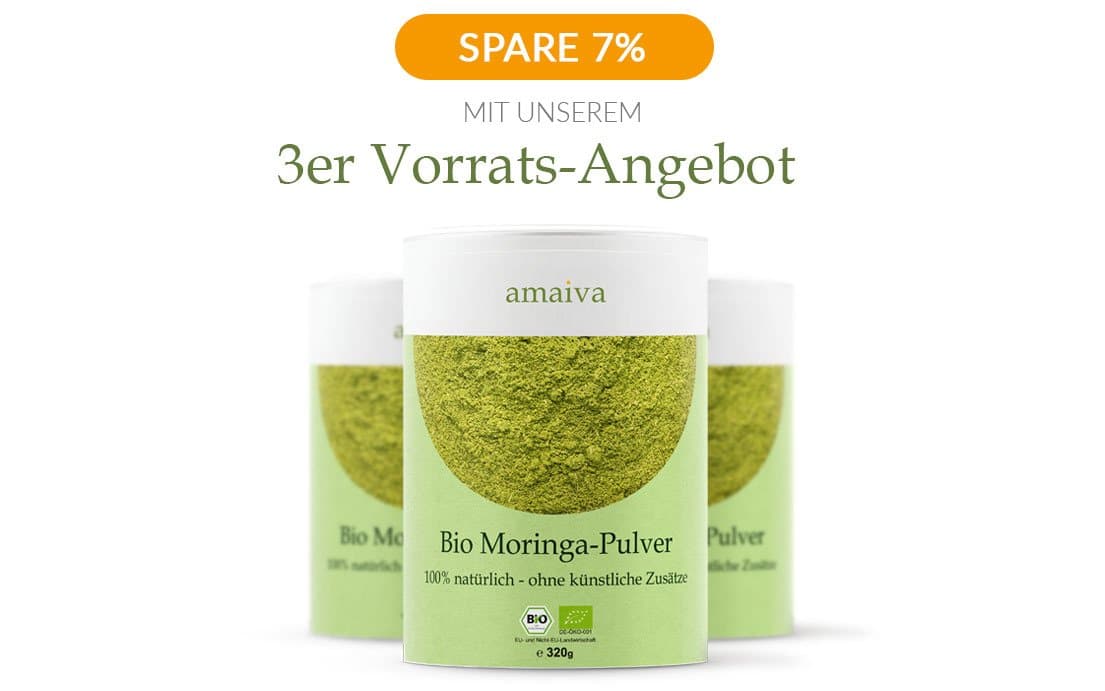 Bio Moringa Pulver (320g) aus Indien. 99,9% Reinheit.