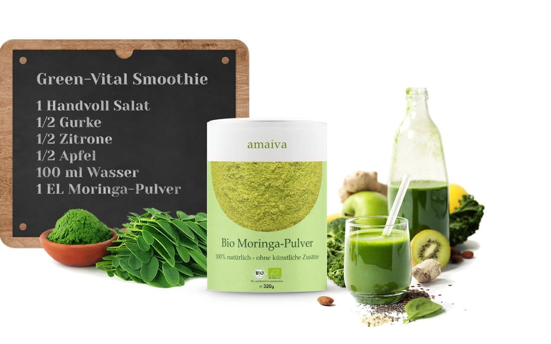 Bio Moringa Pulver (320g) aus Indien. 99,9% Reinheit.
